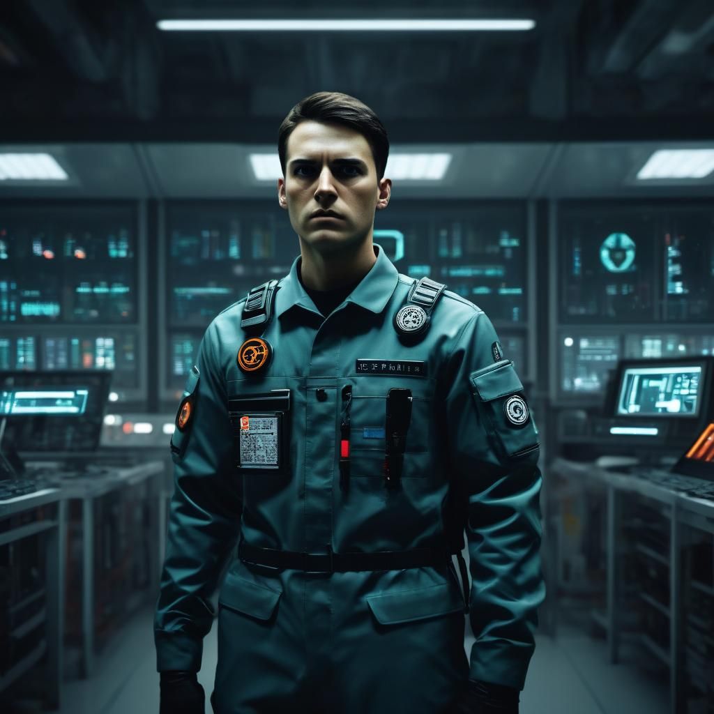 Soldier SCP - Stoic SCP Agent in High-Tech Laboratory