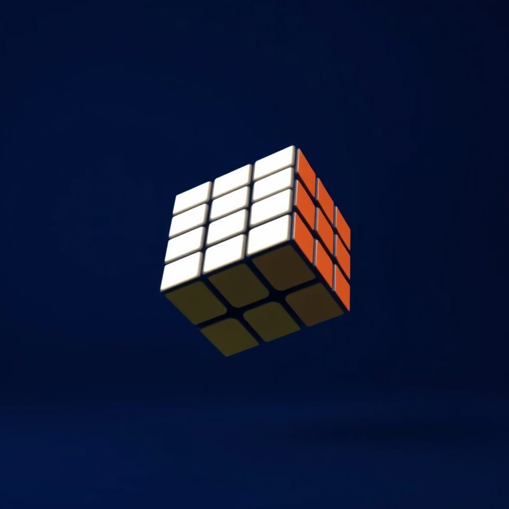 Mystical Floating Rubik's Cube in Gradient Colors - AI Art