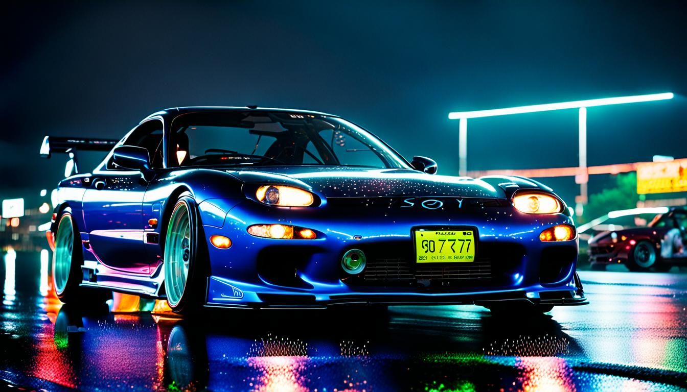 90s JDM Mazda RX-7 FD3S, Parking Lot - AI Generated Artwork - NightCafe ...