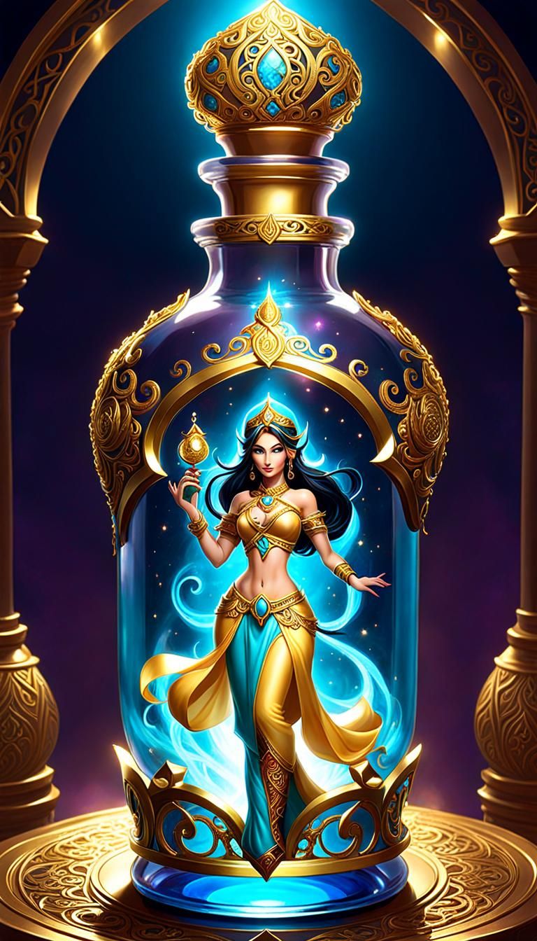 Genie in The Bottle - AI Generated Artwork - NightCafe Creator