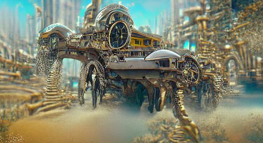 1890's Time machine travelling through different time periods, cities ...