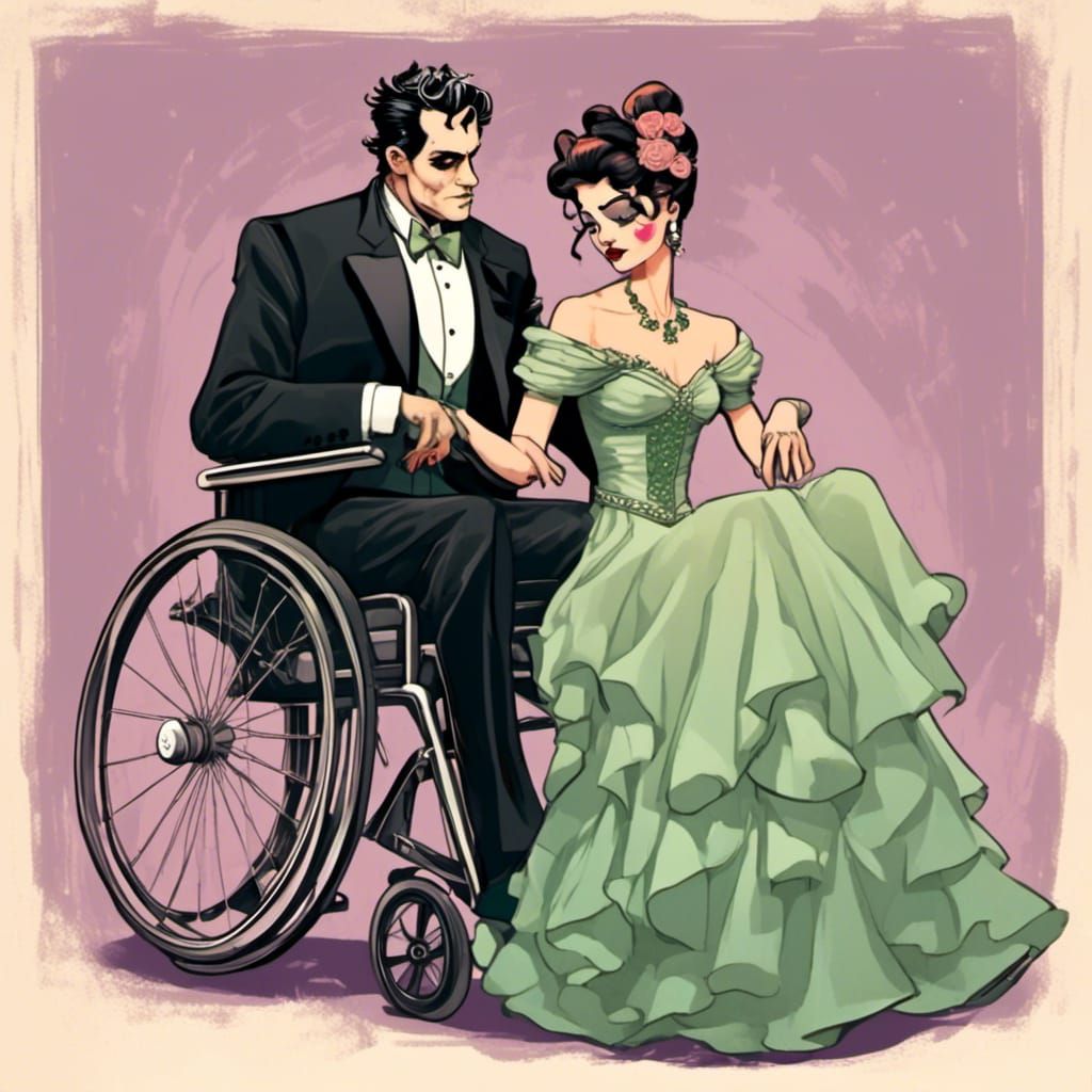 Beautiful brunette woman sitting in a Power wheelchair wearing Wearing ...