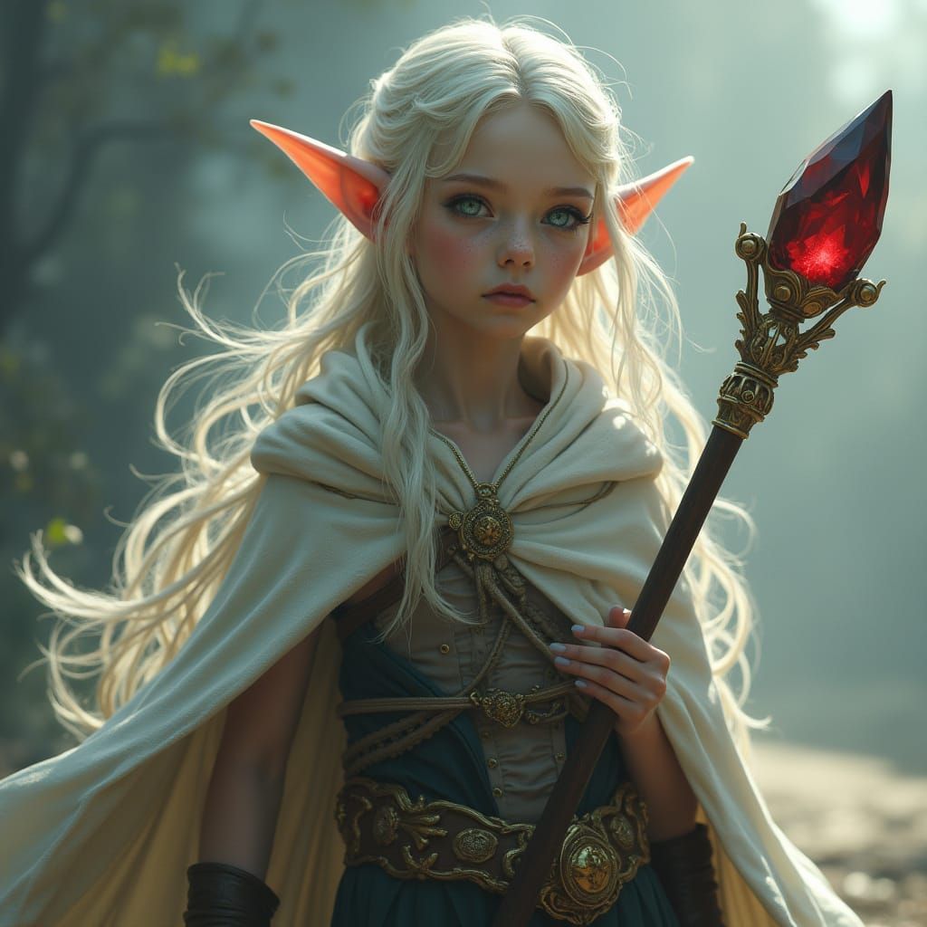 Elfa - Elf Frieren in Hyperrealistic Cinematic Style