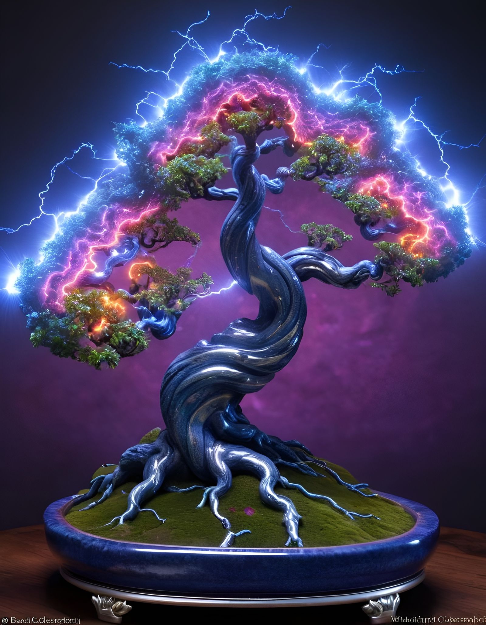 Electric Bonsai - AI Generated Artwork - NightCafe Creator