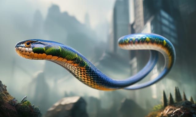 Flying snake - AI Generated Artwork - NightCafe Creator