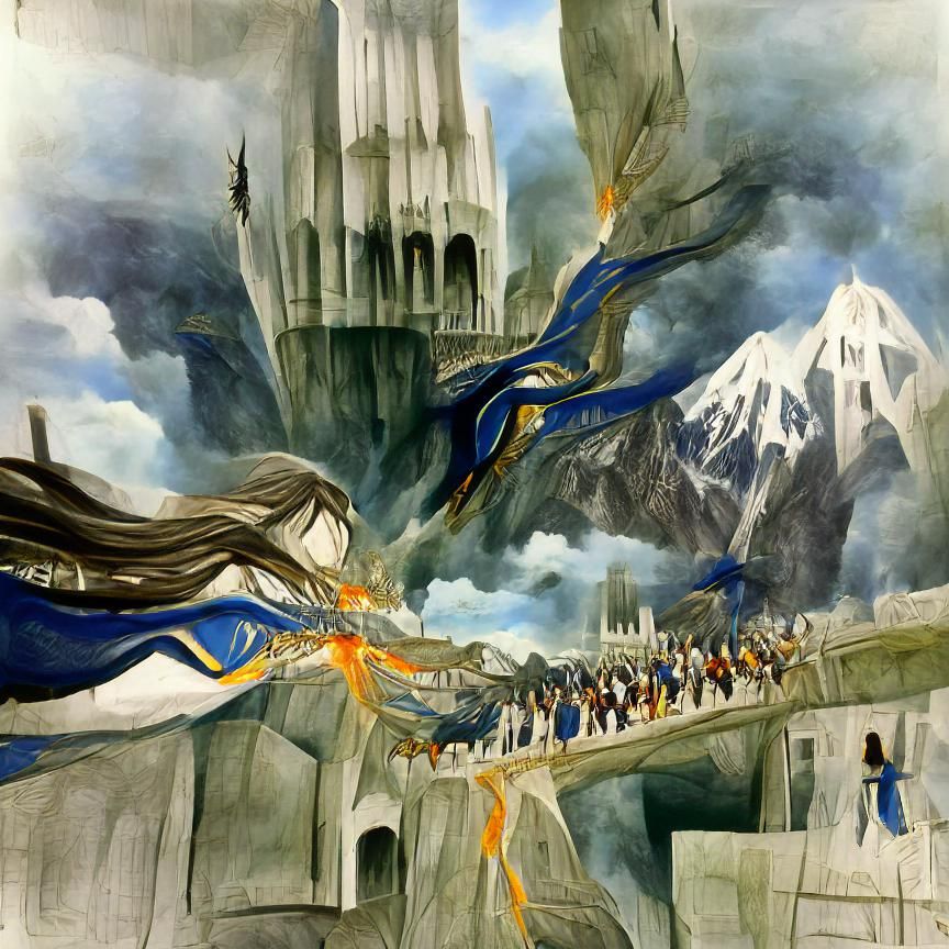 The Fall of Gondolin - AI Generated Artwork - NightCafe Creator