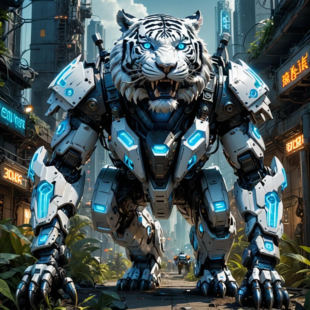 Mecha Tiger - AI Generated Artwork - NightCafe Creator