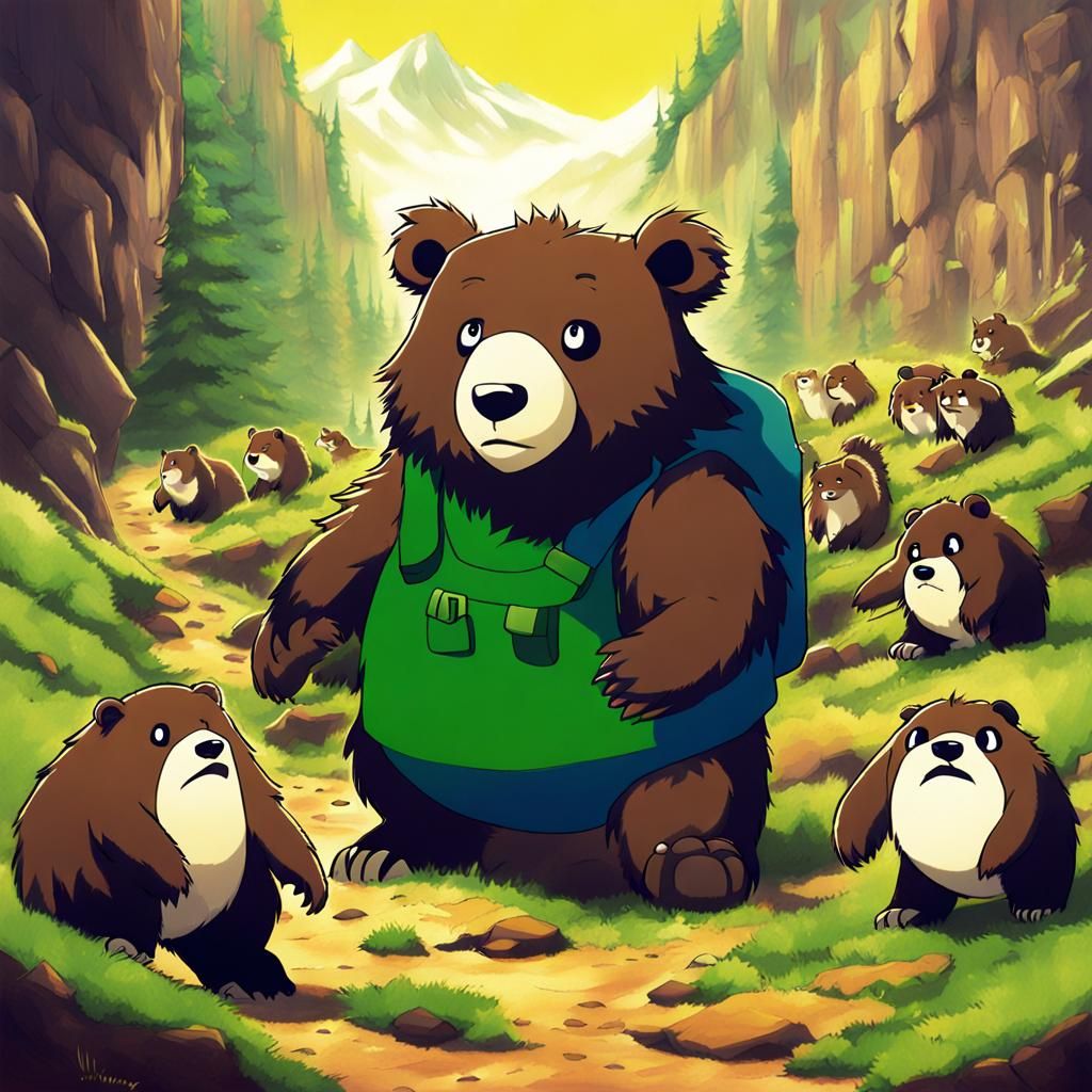 Lemmings and grizzly - AI Generated Artwork - NightCafe Creator