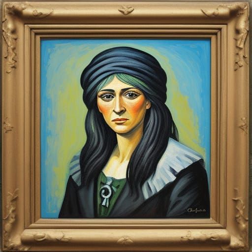 Impasto Tribute to Picasso's Olga - AI Art
