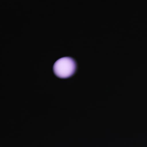 A photograph of A mysterious pale purple orb floating in the night sky ...