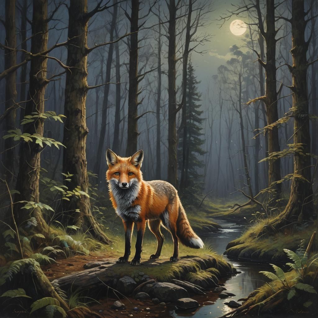 A fox in a forest - AI Generated Artwork - NightCafe Creator