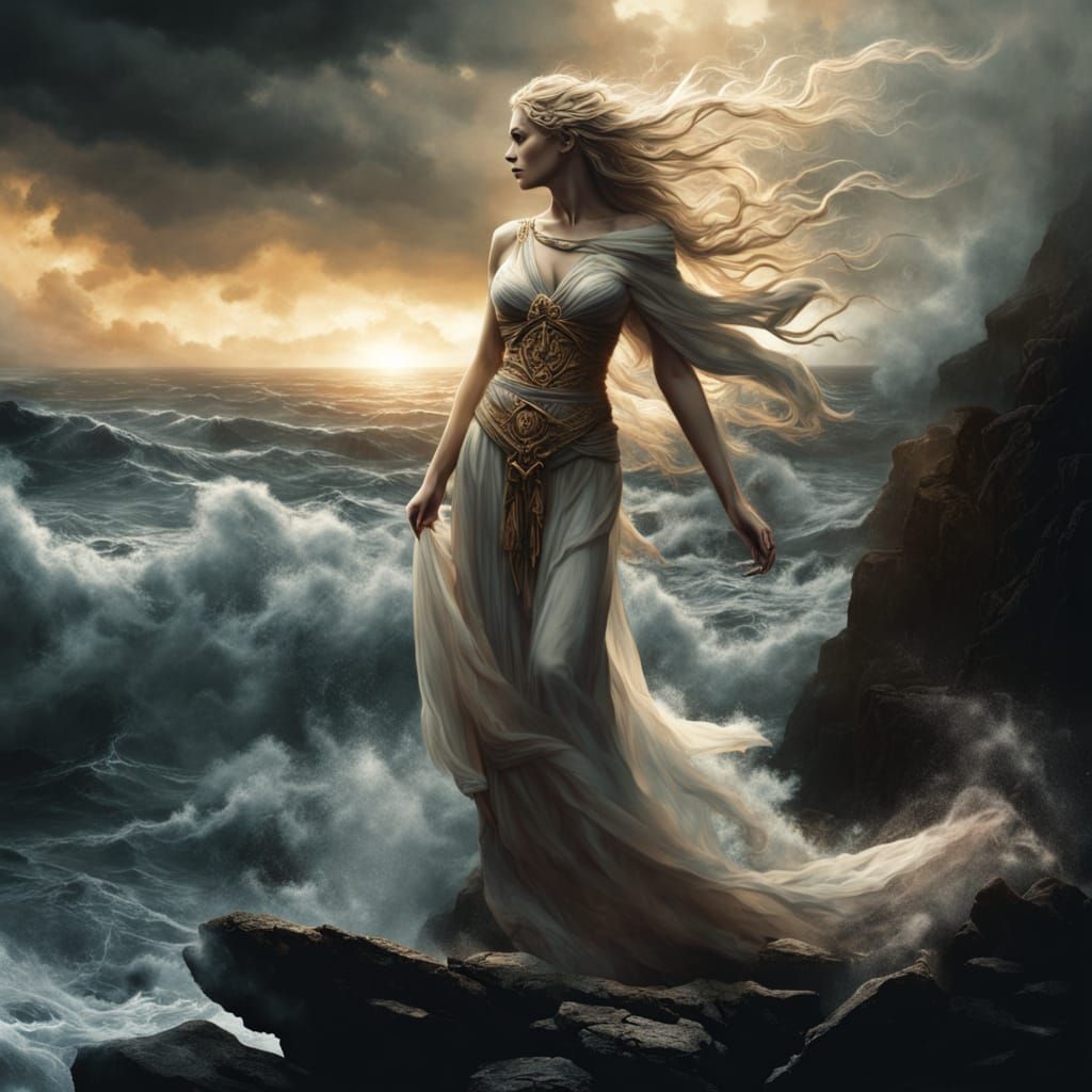 The Goddess Aphrodite born from the Sea