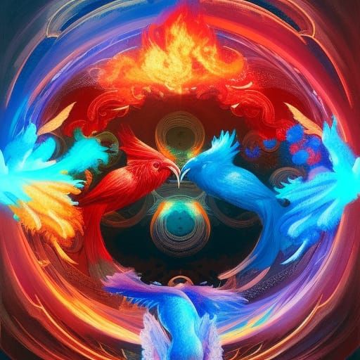 Elemental Birds - AI Generated Artwork - NightCafe Creator