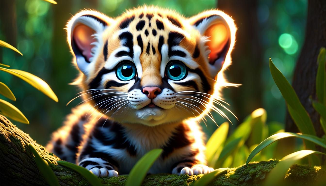 Baby Ocelot - AI Generated Artwork - NightCafe Creator