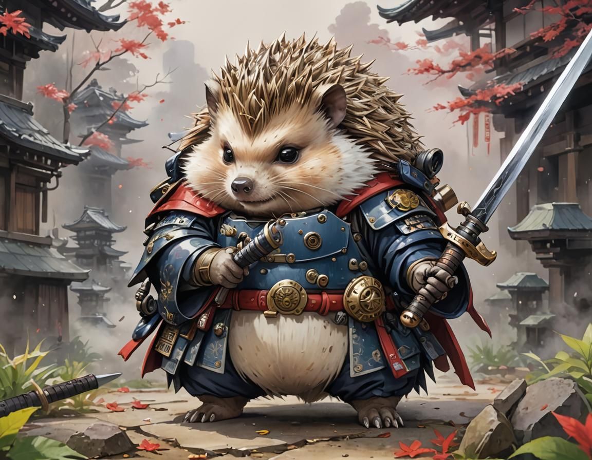Warrior samurai hedgehog - AI Generated Artwork - NightCafe Creator