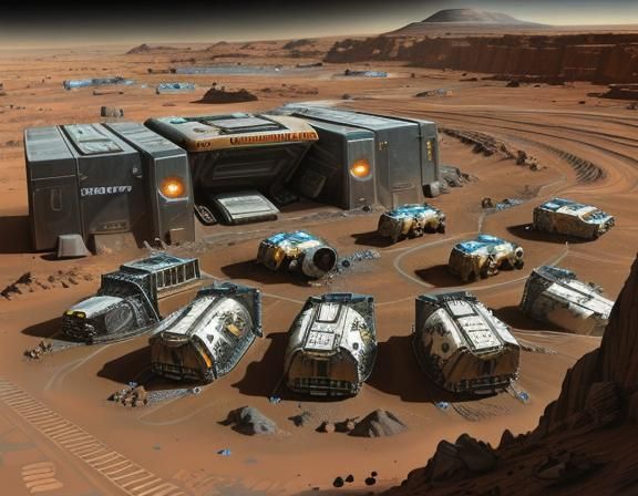 Mars, mining colony, operations - AI Generated Artwork - NightCafe Creator