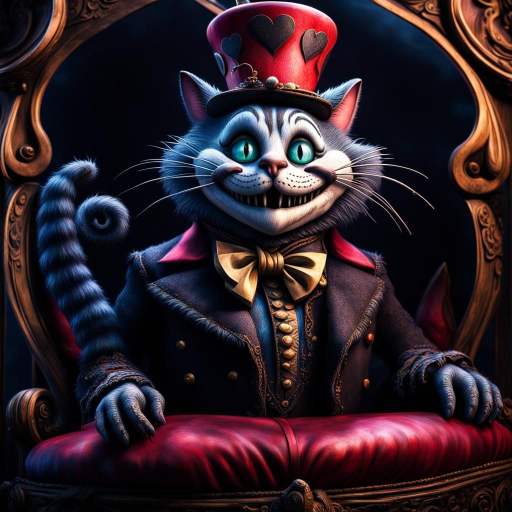 Tim Burton's Cheshire cat - AI Generated Artwork - NightCafe Creator