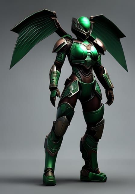 VTOL Wing Green power armor - AI Generated Artwork - NightCafe Creator