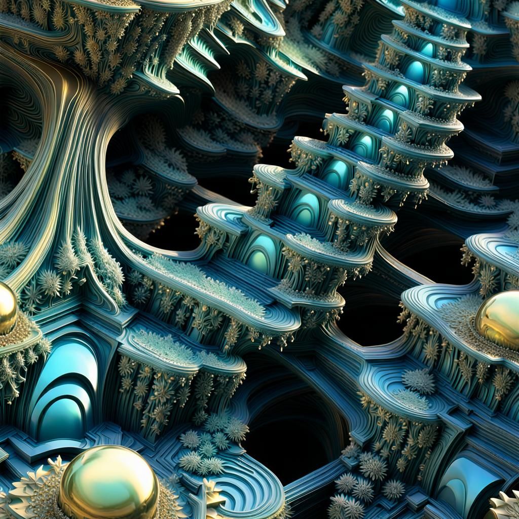 Alien fractal structure - AI Generated Artwork - NightCafe Creator