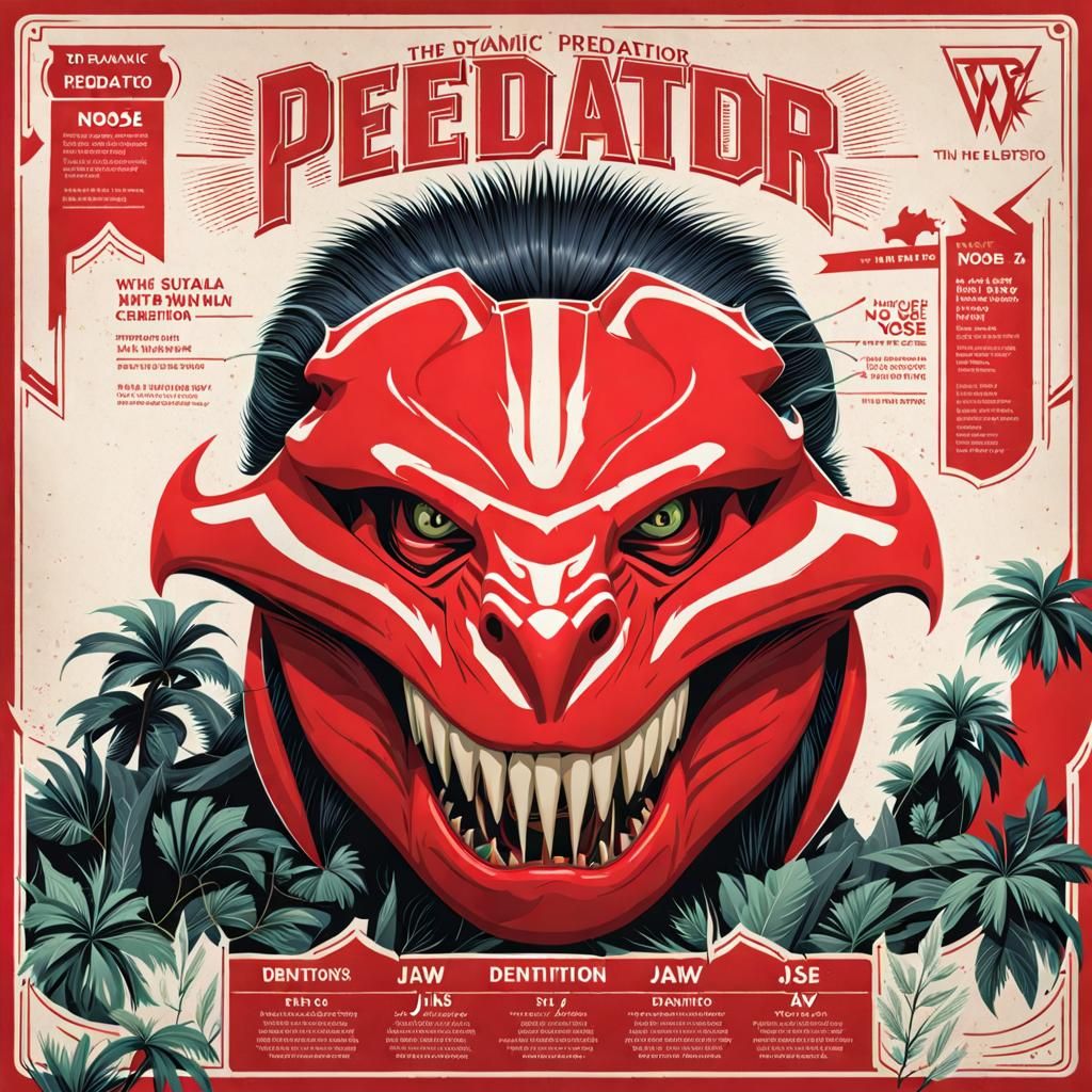 The dynamic predator grin with accurate jaw and dentition and nose - AI ...