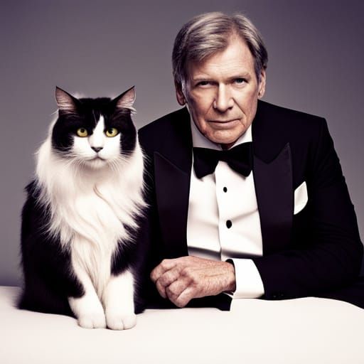 Han Solo and a Cat: Matching Tuxedos (I) - AI Generated Artwork ...