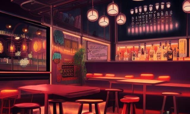 A night cafe, literally - AI Generated Artwork - NightCafe Creator