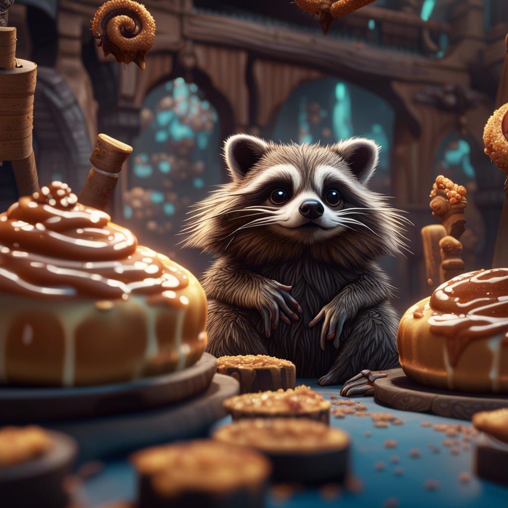 Cinnamon roll raccoon - AI Generated Artwork - NightCafe Creator