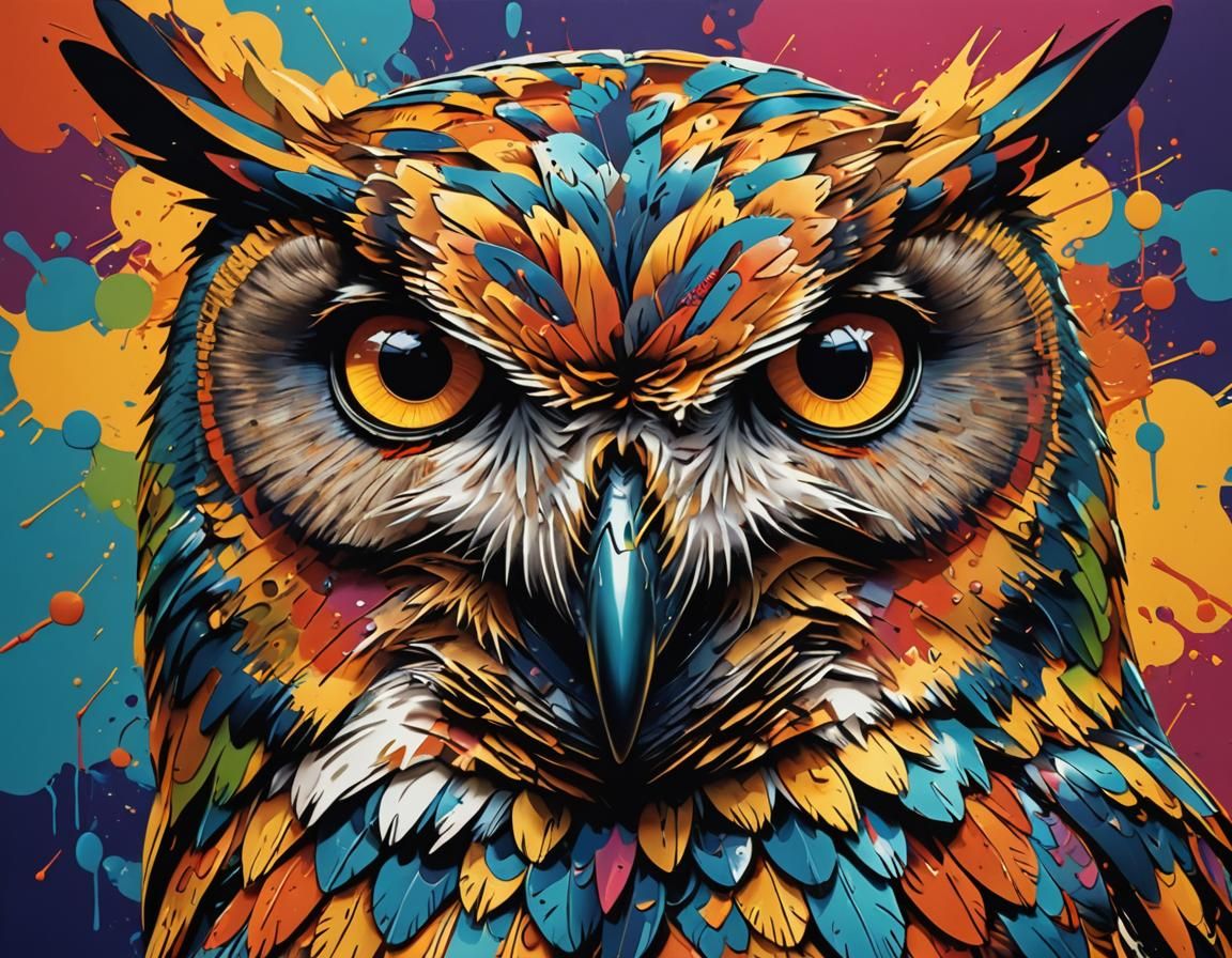 POP ART Owl - AI Generated Artwork - NightCafe Creator