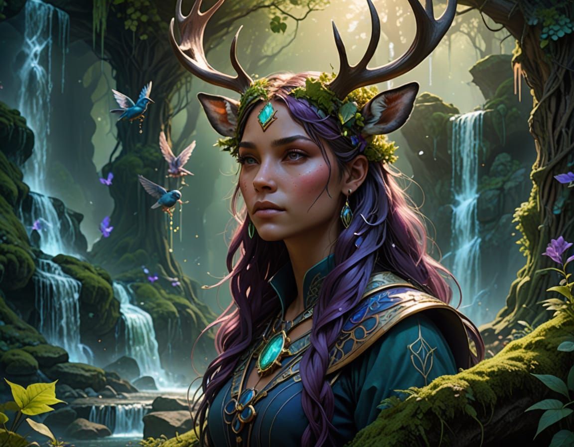 Ethereal Deer in Dreamlike Landscape with Glowing ... - AI Art