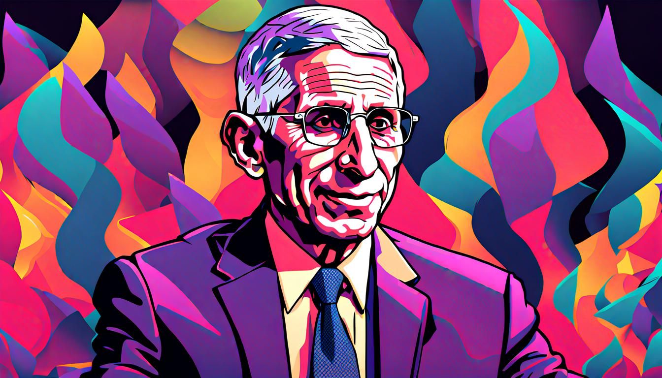 {Dr. Fauci:1.3) raking in money, 3d vector art, Dynamic lighting ...