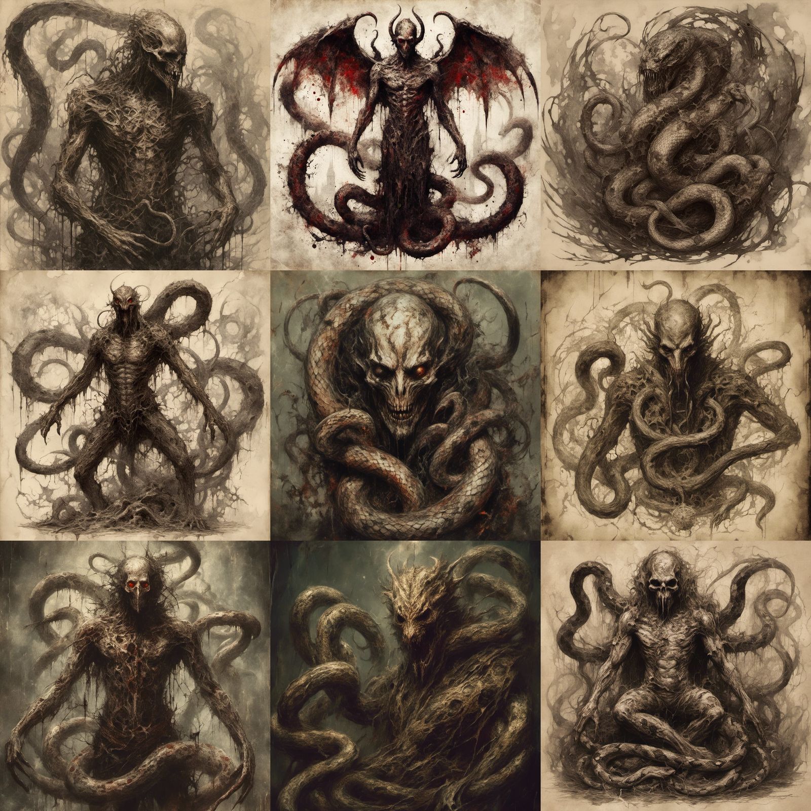 Kabbalah demon of prevention and confinement, protection, snakes ...