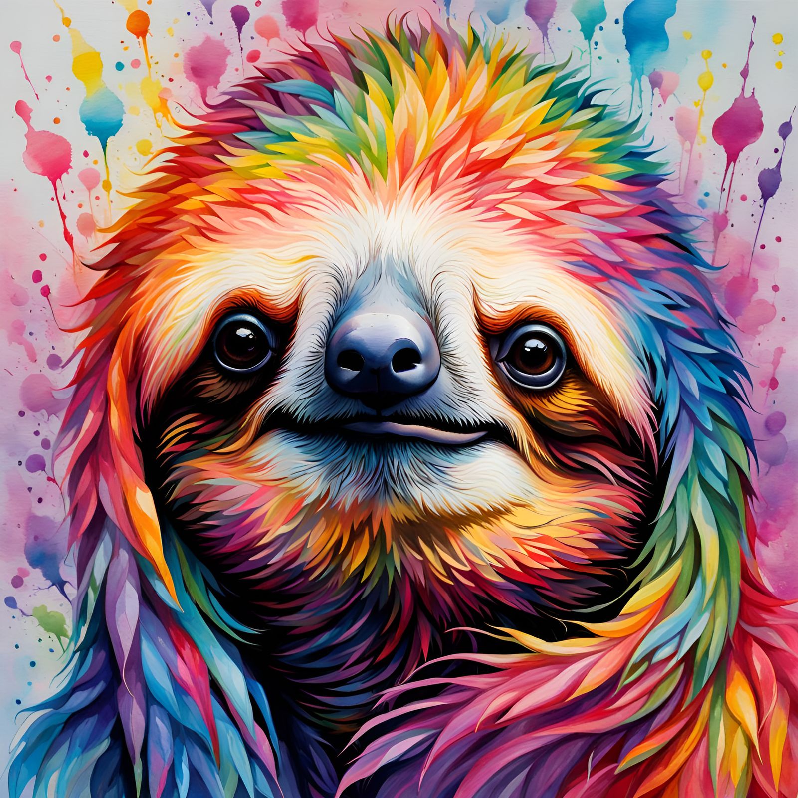 Rainbow Sloth - AI Generated Artwork - NightCafe Creator