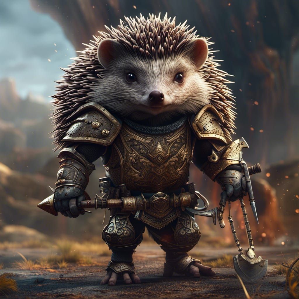 hedgehog warrior - AI Generated Artwork - NightCafe Creator