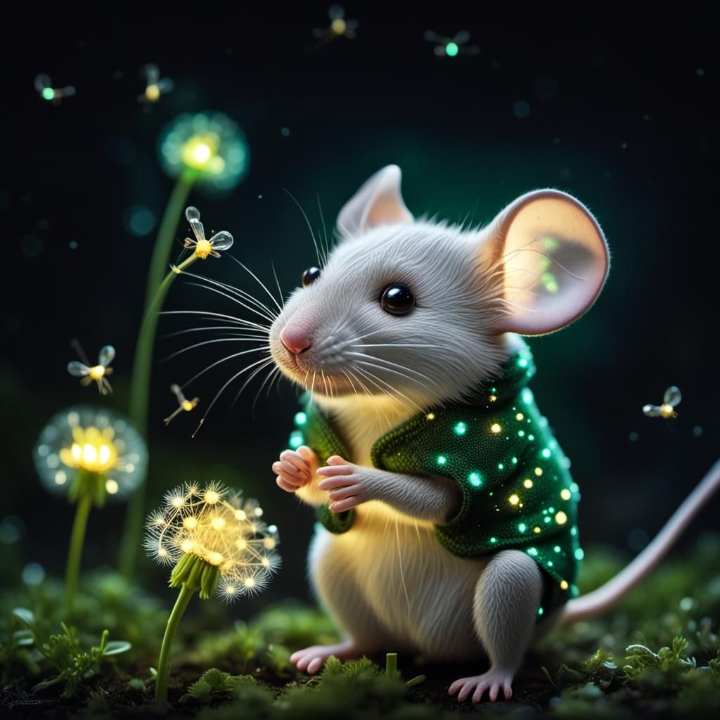 Photograph, Macro, Chibi Mouse looking into the distance, dark ...