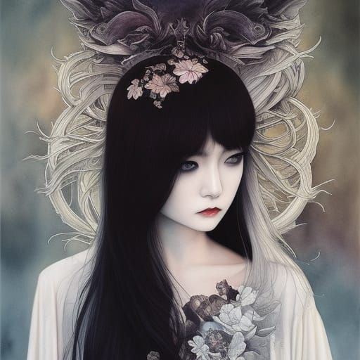 insanely detailed artwork of Sandman, gothic and moody, Miho Hirano ...