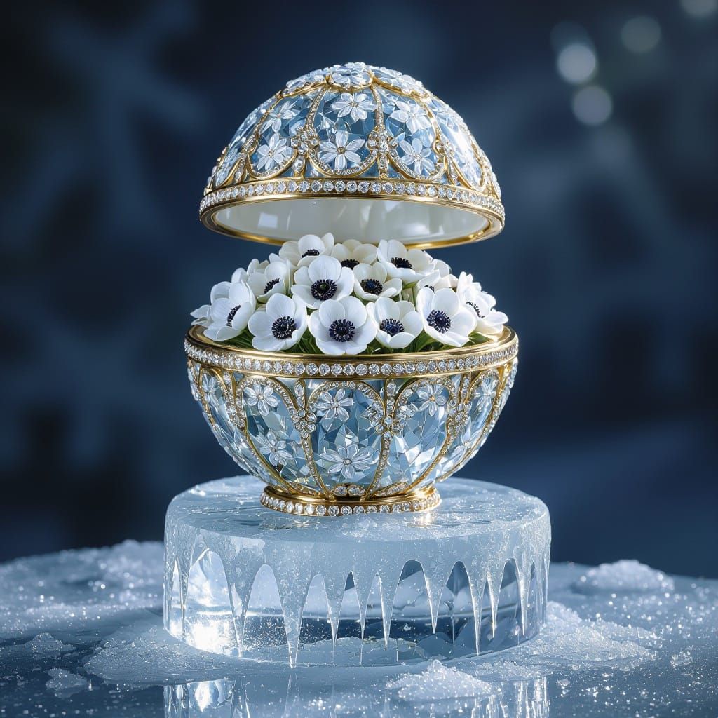 Frozen Elegance: A Modern Faberge Masterpiece