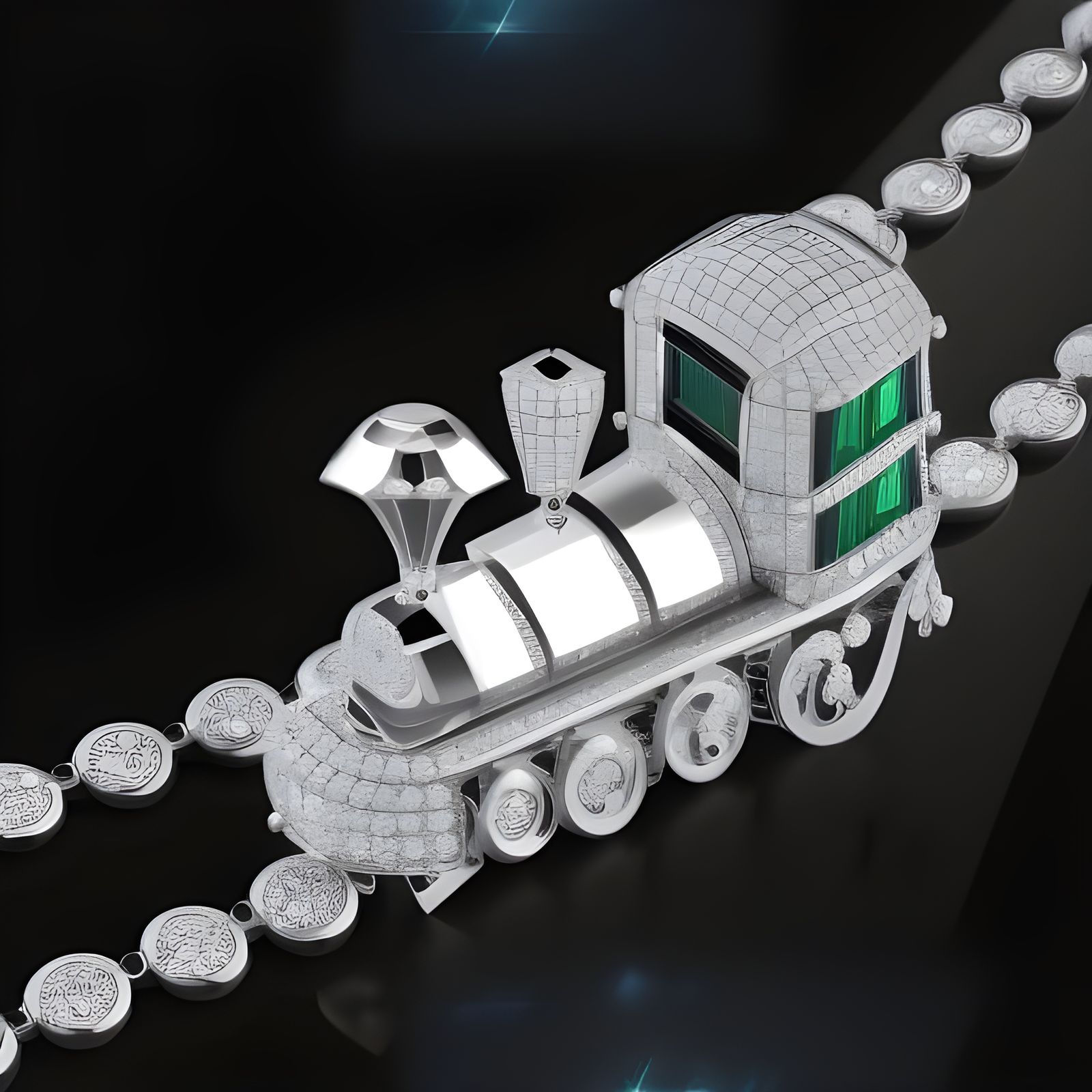 Pendant with crystal train - AI Generated Artwork - NightCafe Creator