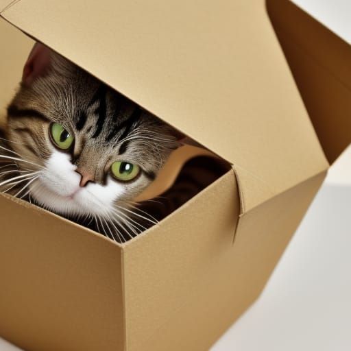 Cat inside the box - AI Generated Artwork - NightCafe Creator