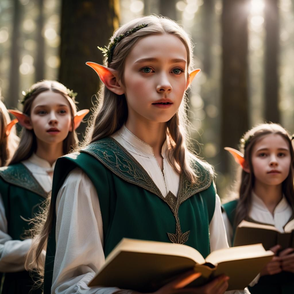 Elven Children Choir - AI Generated Artwork - NightCafe Creator