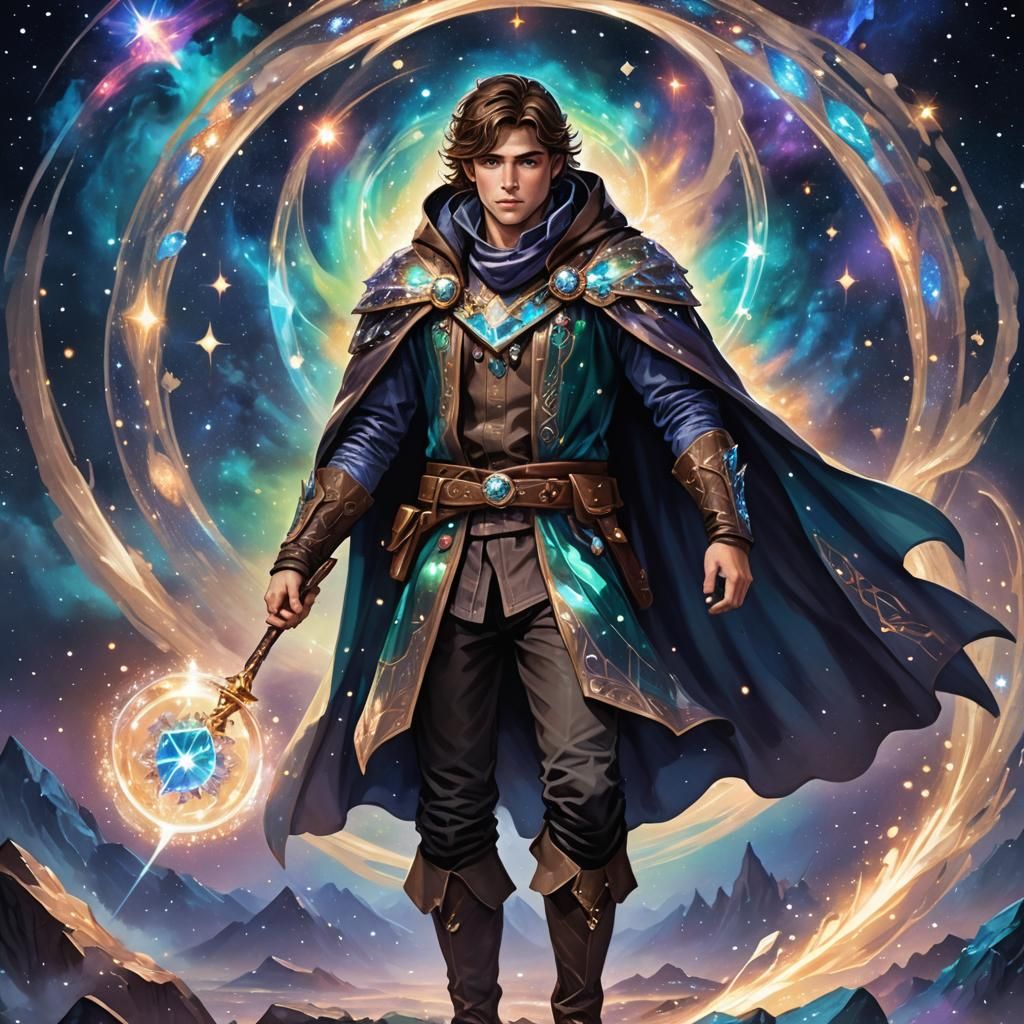 Cosmic mage casting magic. - AI Generated Artwork - NightCafe Creator