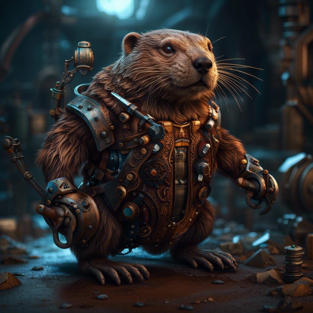 beaver with mechanical body parts - AI Generated Artwork - NightCafe ...