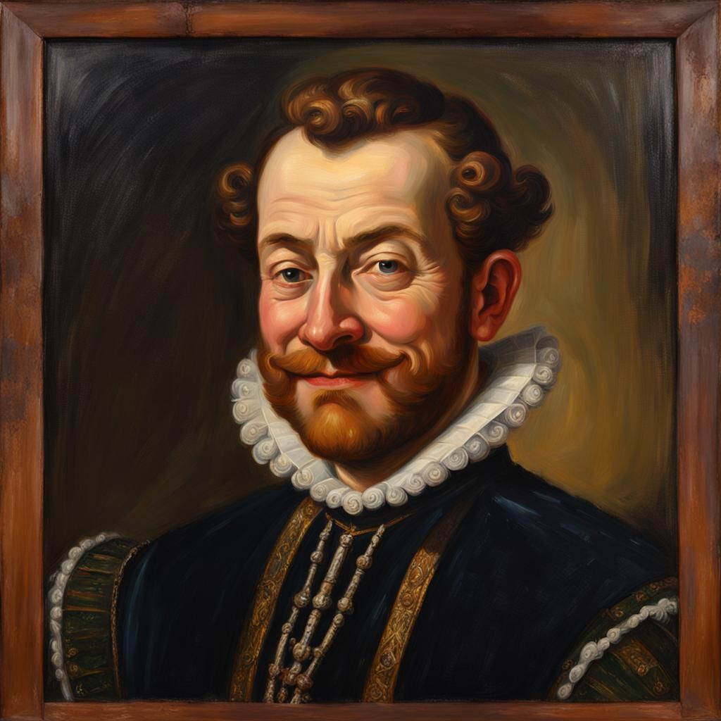 Cheeky winking Elizabethan nobleman head and shoulders portrait, 8k ...