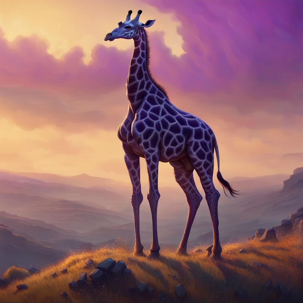 Purple-Spotted Giraffe - AI Generated Artwork - NightCafe Creator