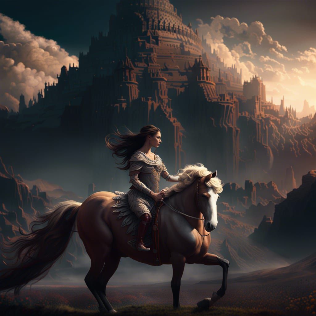 A woman riding a horse - AI Generated Artwork - NightCafe Creator