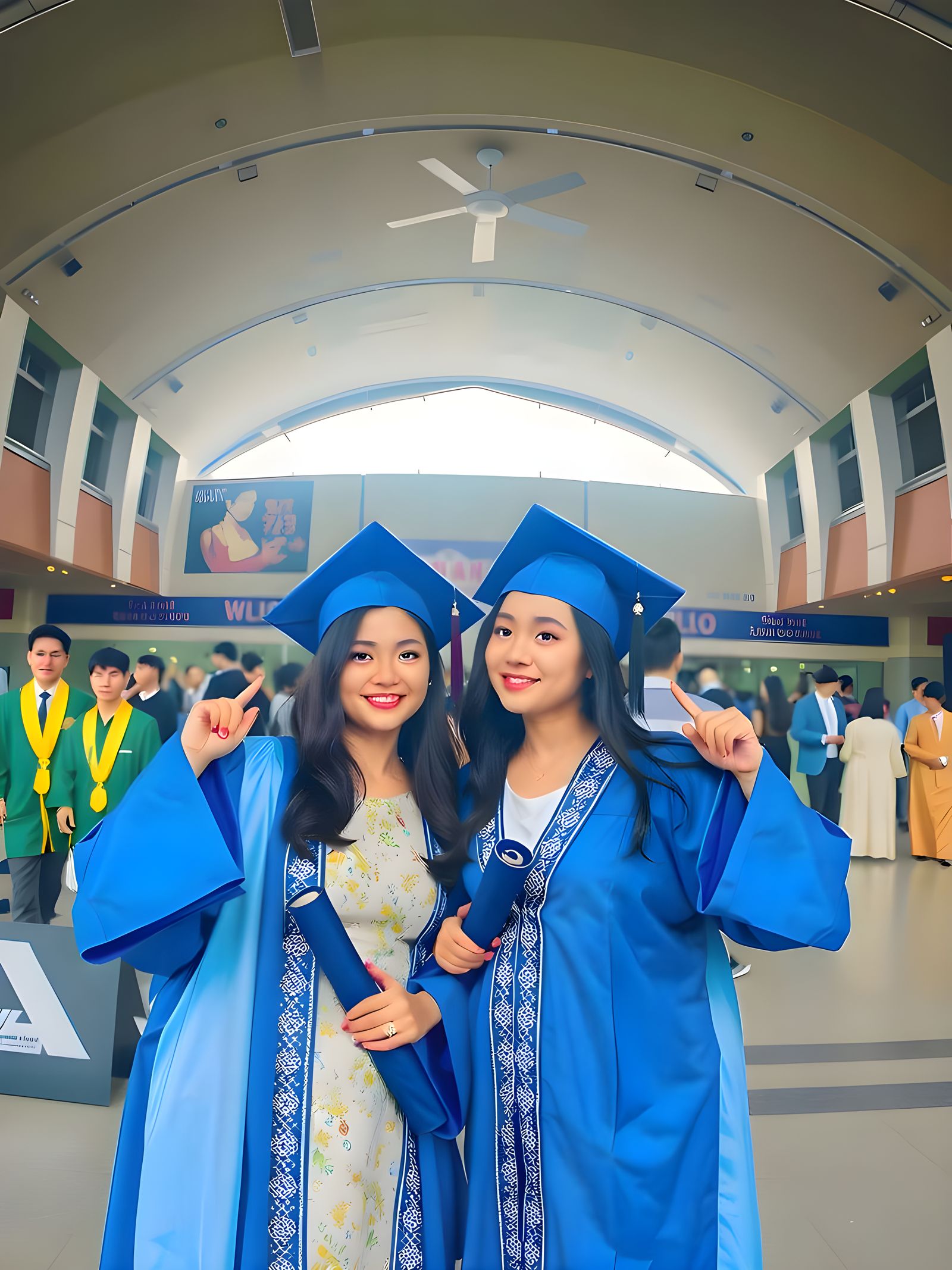 Two female best friend posing for a photo at their Convocation.