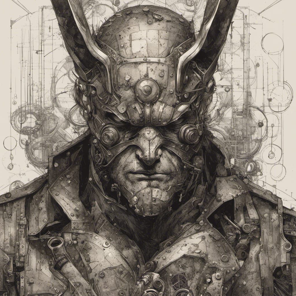 a scary hyperdetailed steampunk wolverine in the abstract as ...