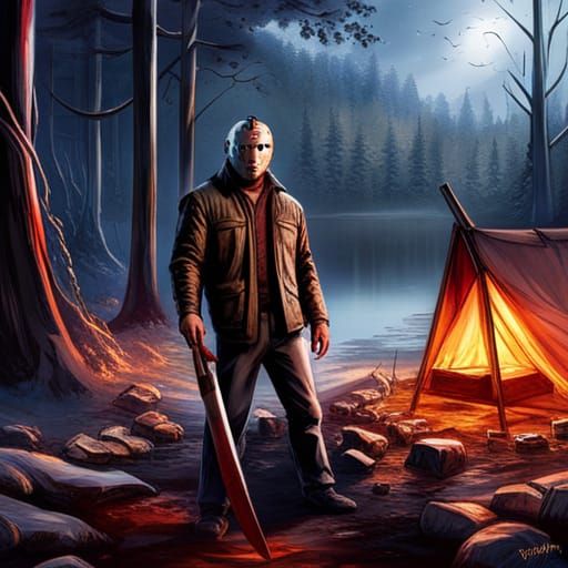 Jason Voorhees, camp crystal lake - AI Generated Artwork - NightCafe ...