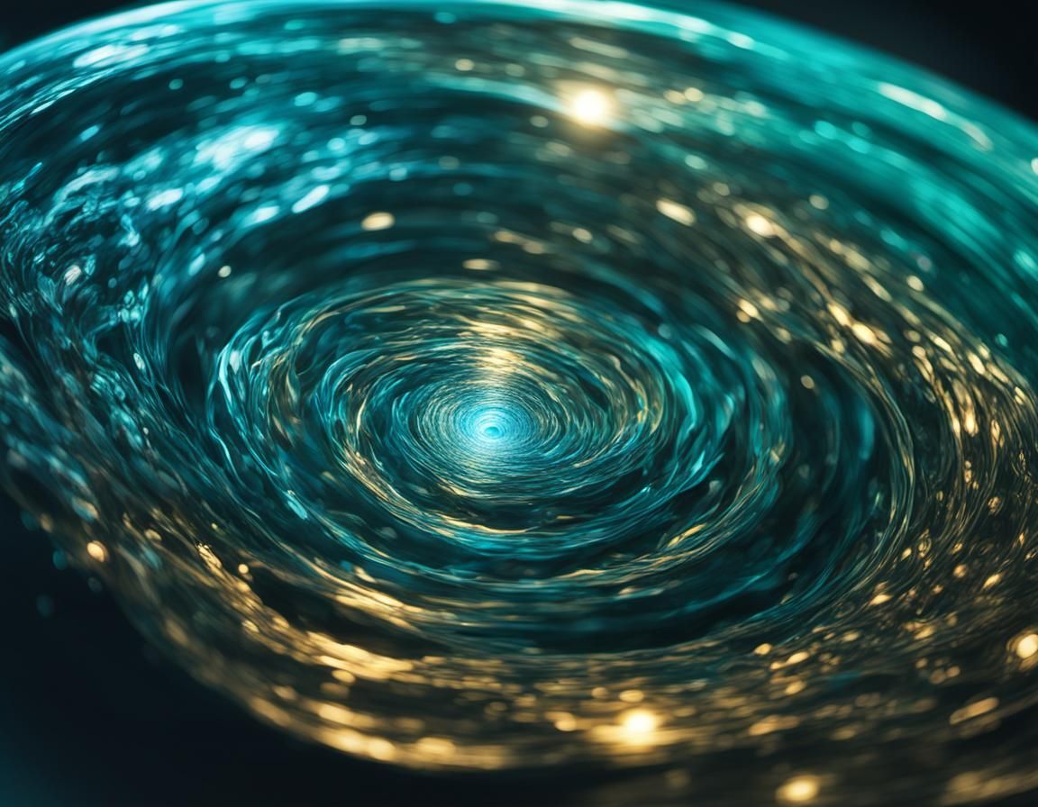 Glass Enchanted moonlight teal cyan ripple reflection Magic light flow ...