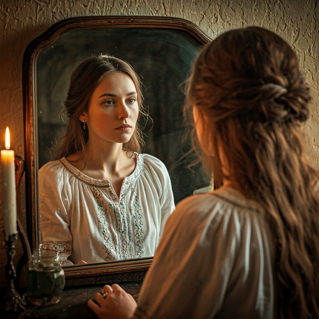 At the mirror - At the mirror