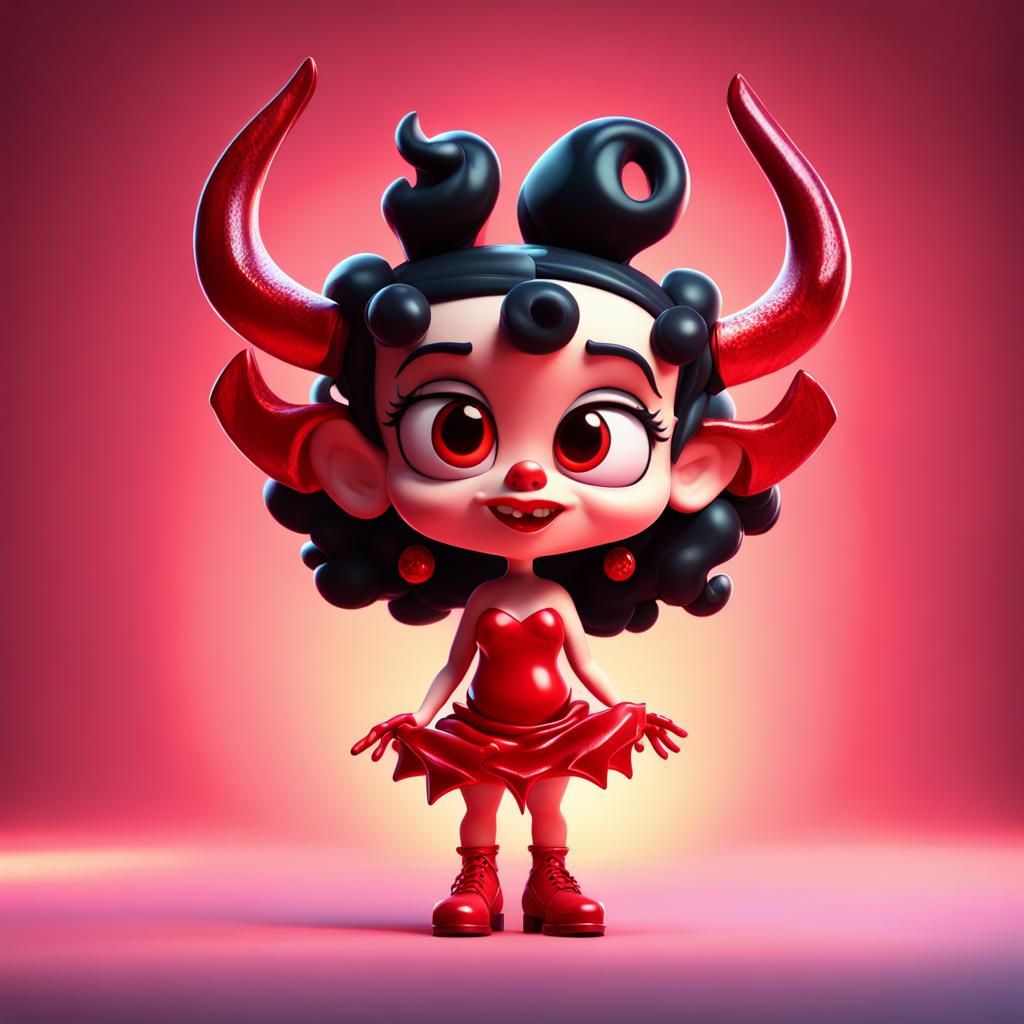 Devil Betty Boop adorable in Hell - AI Generated Artwork - NightCafe ...
